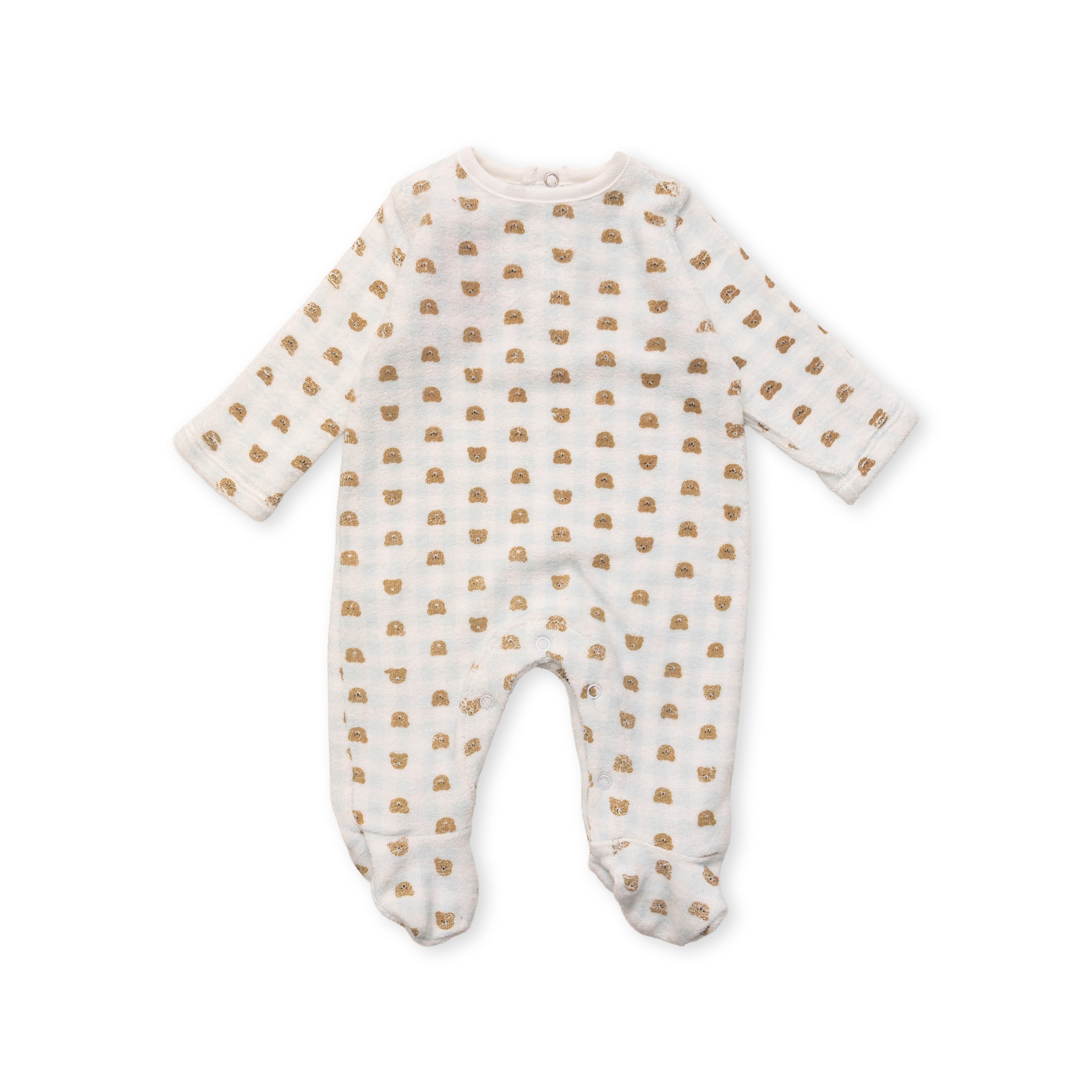 Baby sleepsuit with teddy bear patterns