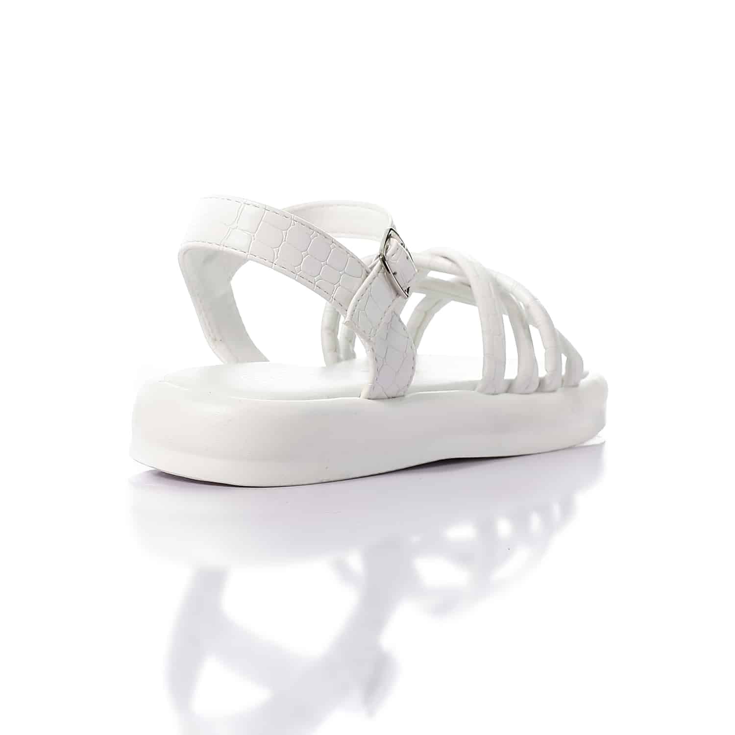 girls animal skin straps sandals white 1